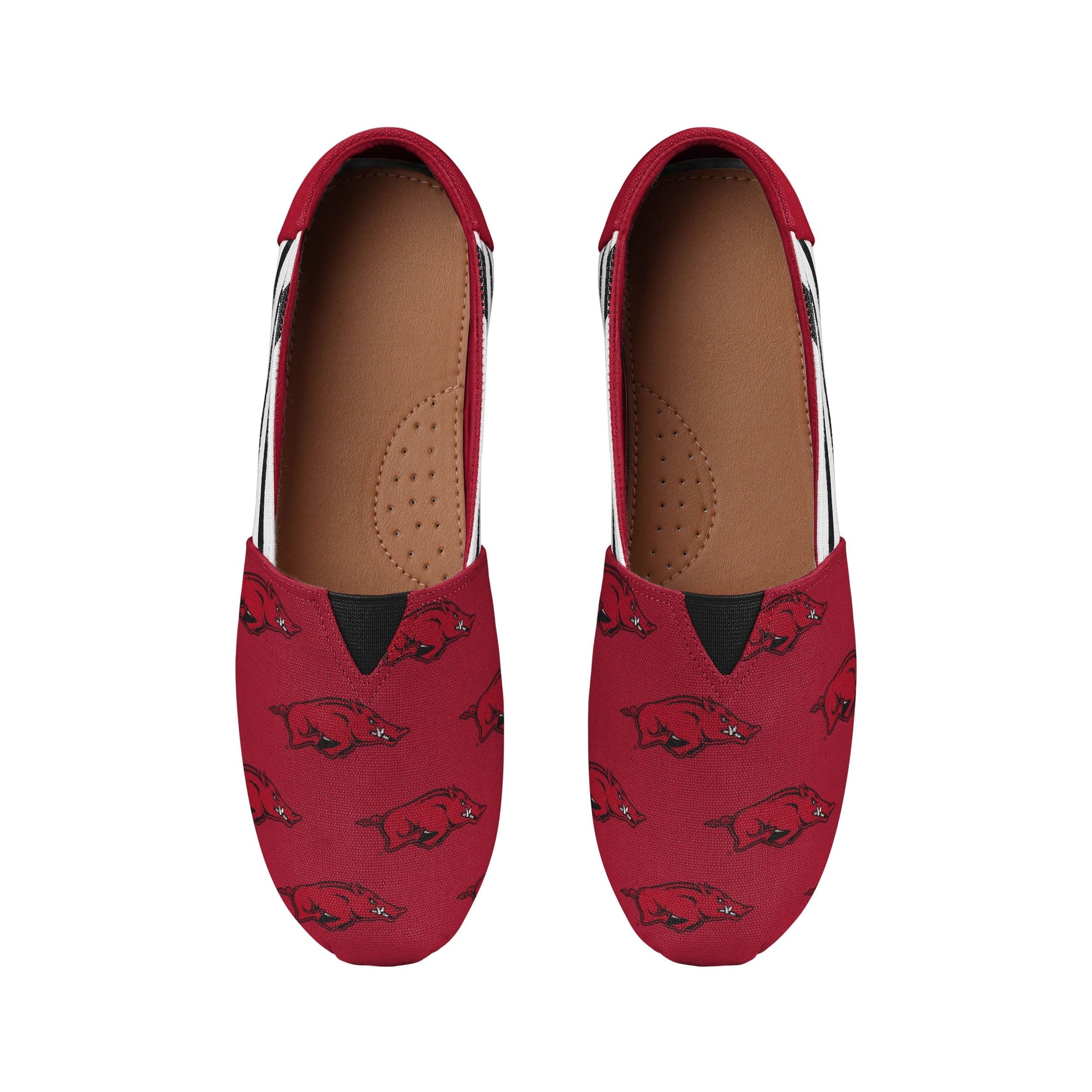 Arkansas Razorbacks NCAA Womens Stripe Canvas Shoes