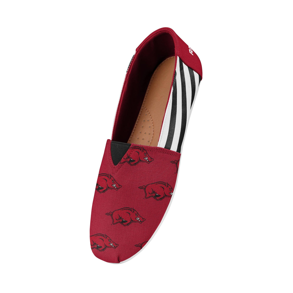 Arkansas Razorbacks NCAA Womens Stripe Canvas Shoes