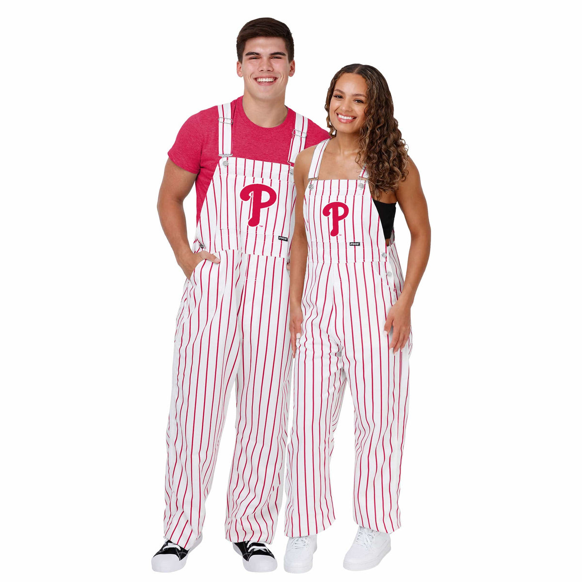 Philadelphia Phillies MLB Womens Pinstripe Bib Overalls