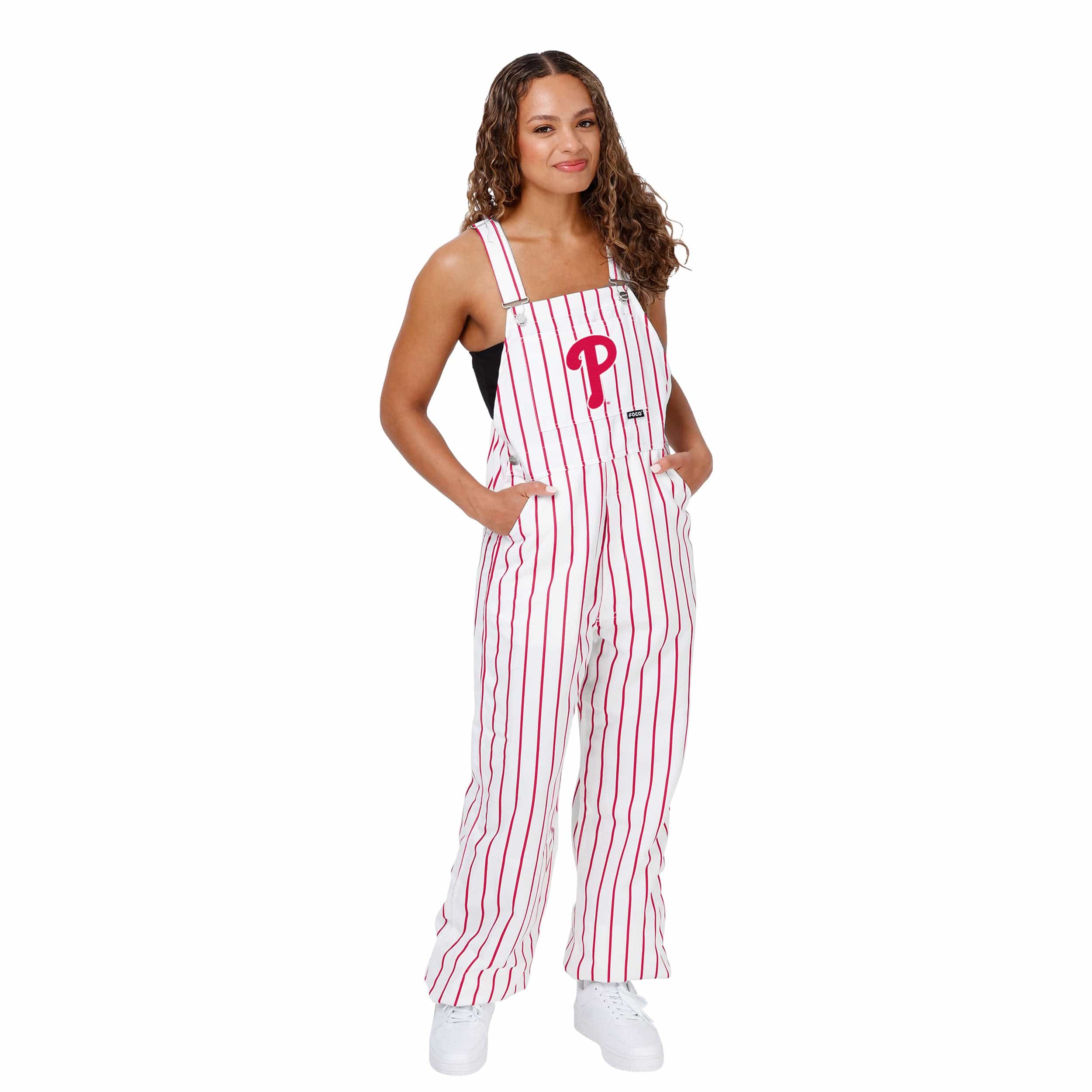 Philadelphia Phillies MLB Womens Pinstripe Bib Overalls