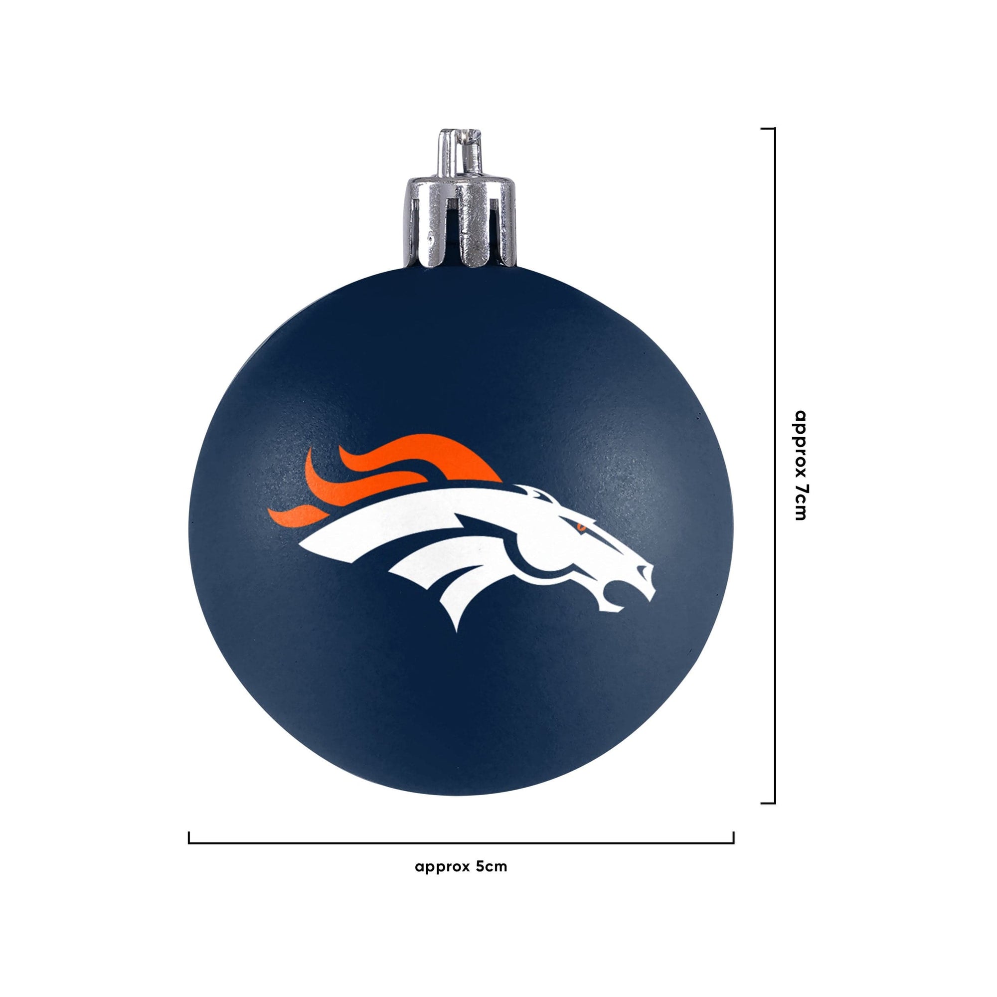Denver Broncos NFL 12 Pack Ball Ornament Set