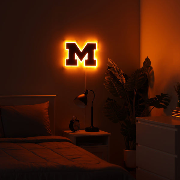Michigan Wolverines NCAA LED Neon Light Up Team Logo Sign (PREORDER