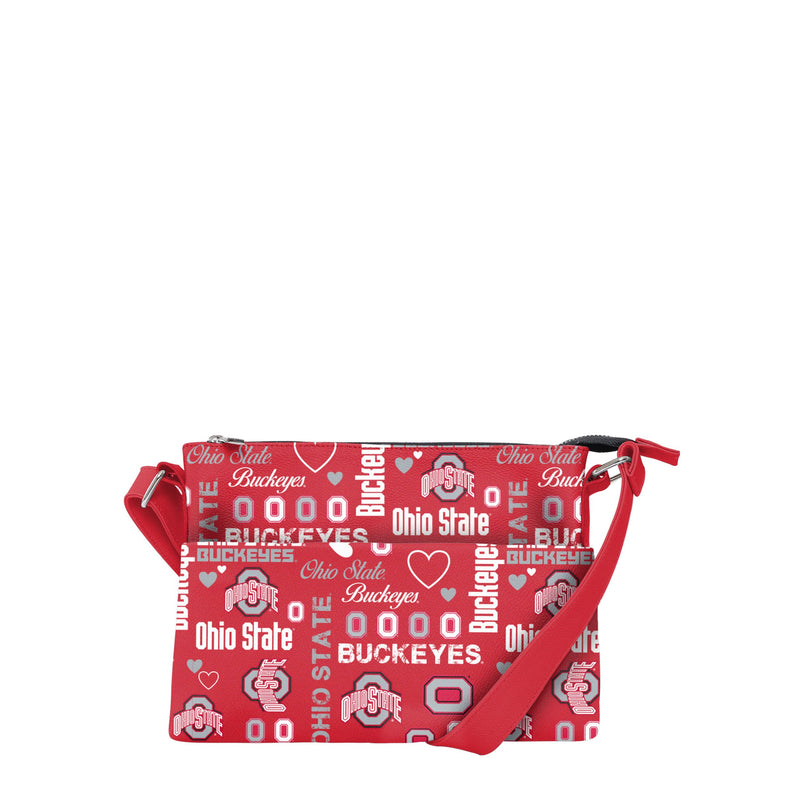 Ohio State Buckeyes NCAA Logo Love Crossbody Purse