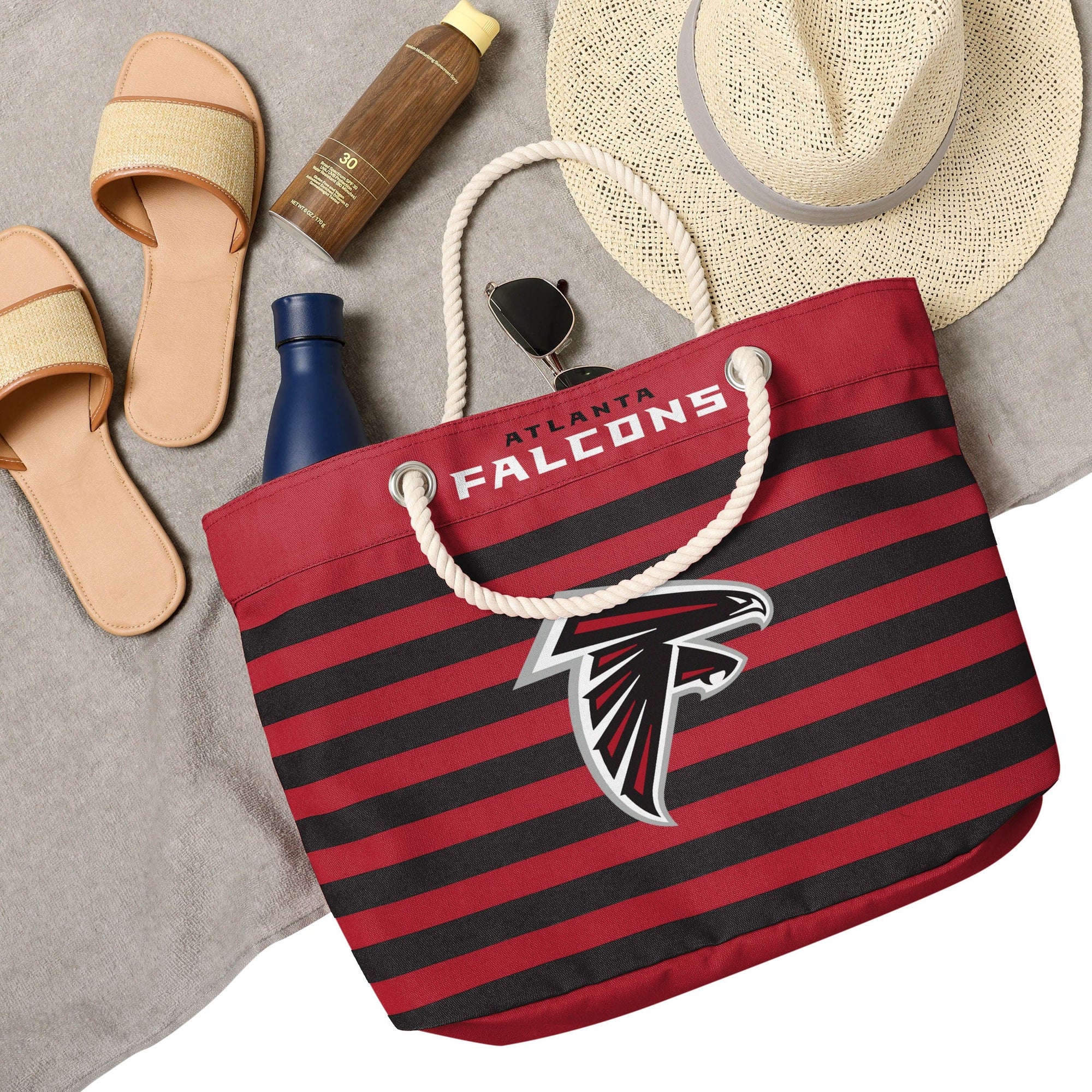 Atlanta Falcons NFL Nautical Stripe Tote Bag