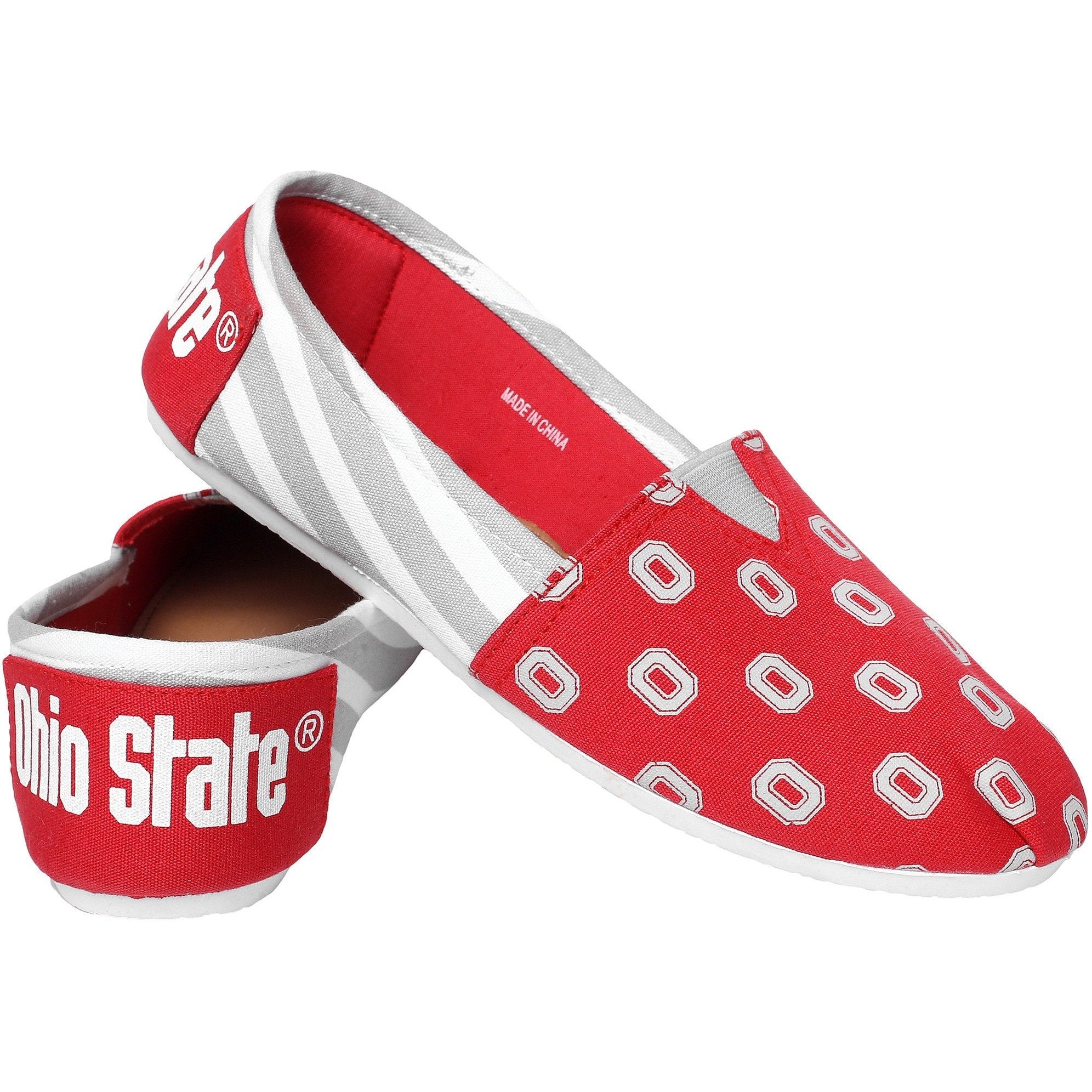 Ohio State Buckeyes NCAA Womens Stripe Canvas Shoes