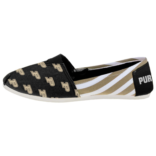 Purdue Boilermakers NCAA Womens Stripe Canvas Shoes