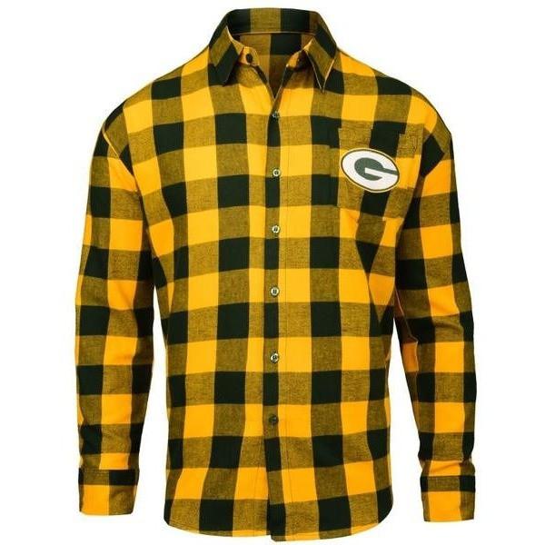 NFL Mens Officially Licensed Long Sleeve Large Check Flannel Shirts