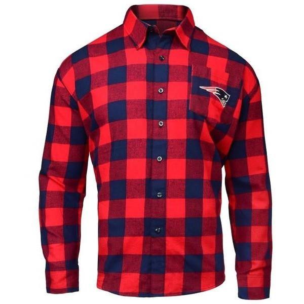 NFL Mens Officially Licensed Long Sleeve Large Check Flannel Shirts