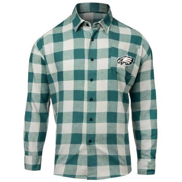 NFL Mens Officially Licensed Long Sleeve Large Check Flannel Shirts