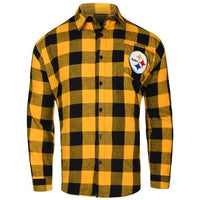 NFL Mens Officially Licensed Long Sleeve Large Check Flannel Shirts