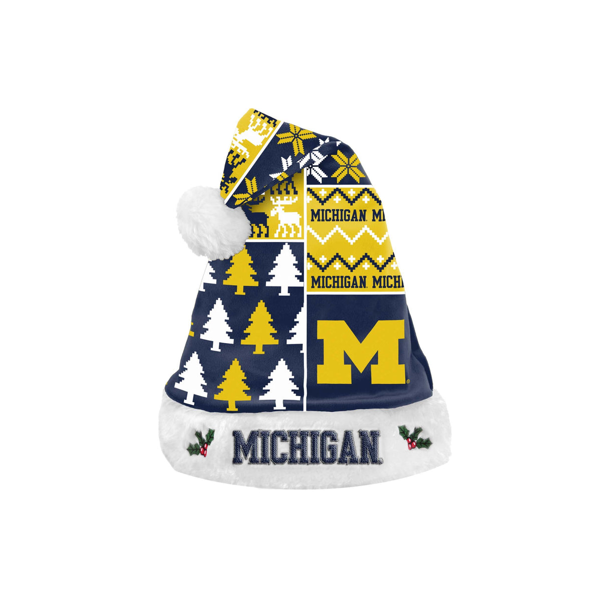 Michigan Wolverines NCAA Busy Block Family Holiday Pajamas