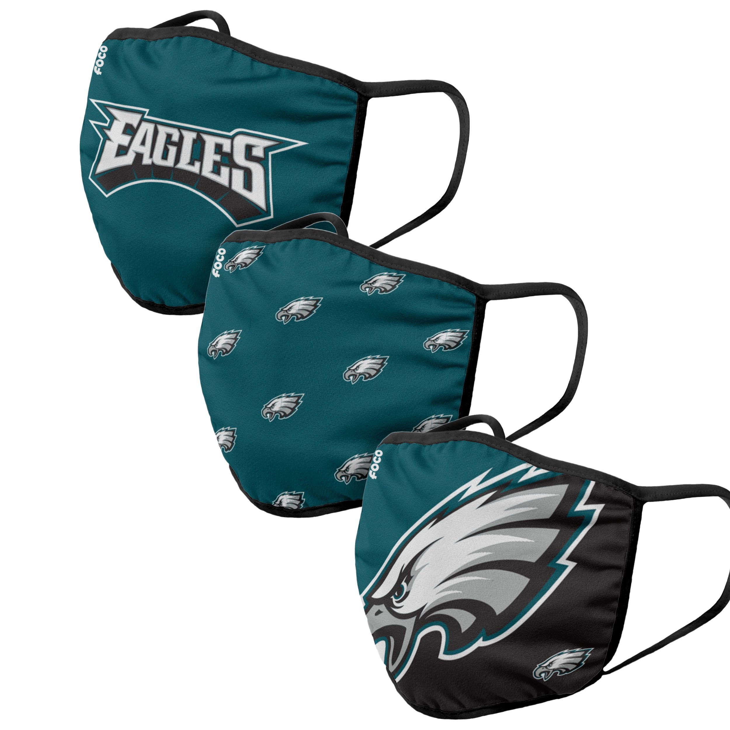 Philadelphia Eagles NFL 3 Pack Face Cover