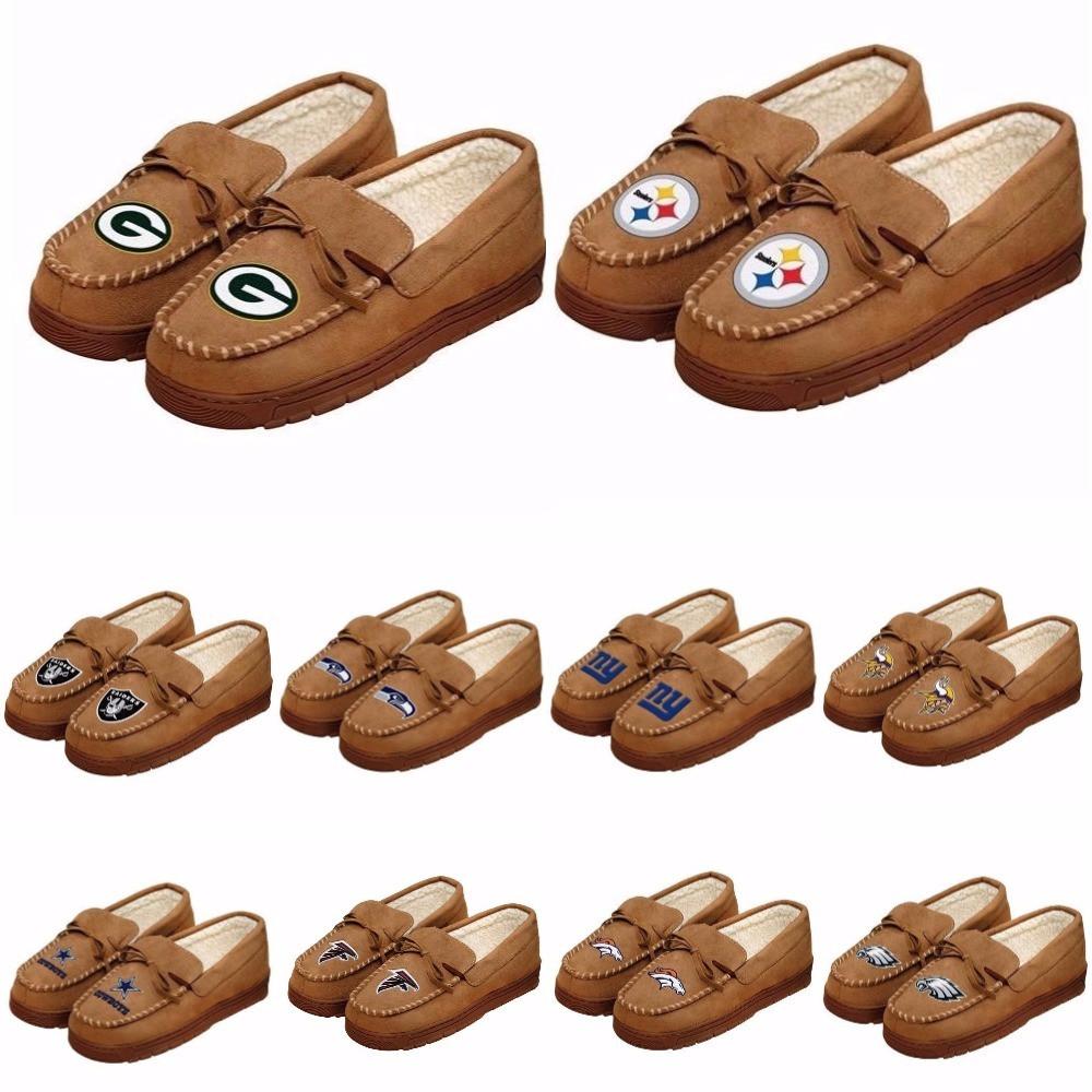 NFL Mens Officially Licensed Moccasin Slippers - Pick Your Team ...
