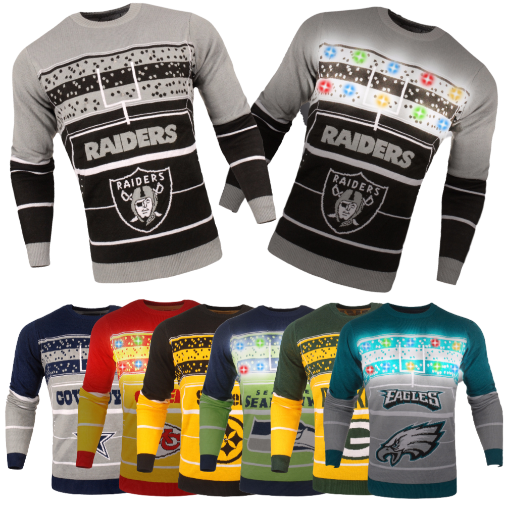NFL Mens Stadium Light Up Crew Neck Sweater