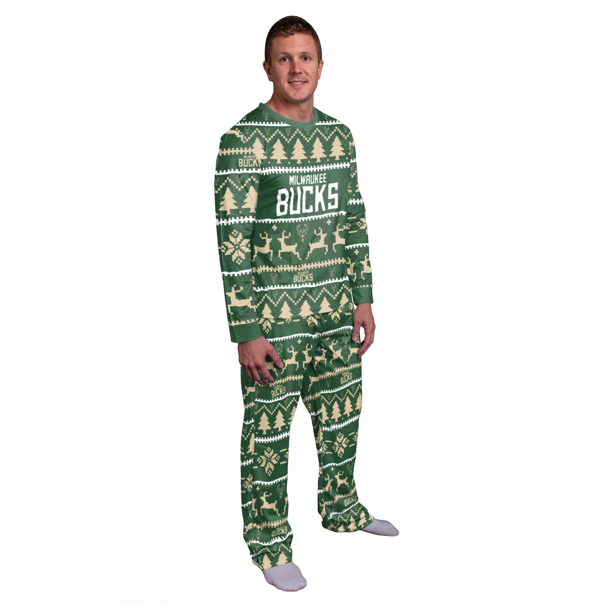 Milwaukee Bucks NBA Family Holiday Pajamas