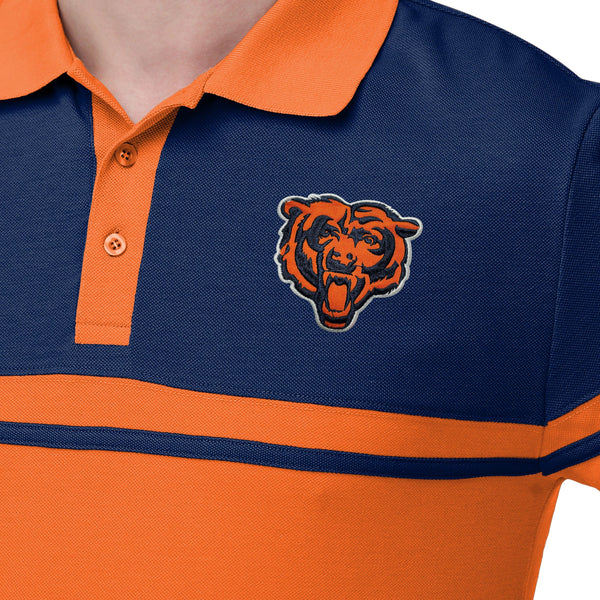 Chicago Bears NFL Mens Rugby Stripe Polo Shirt