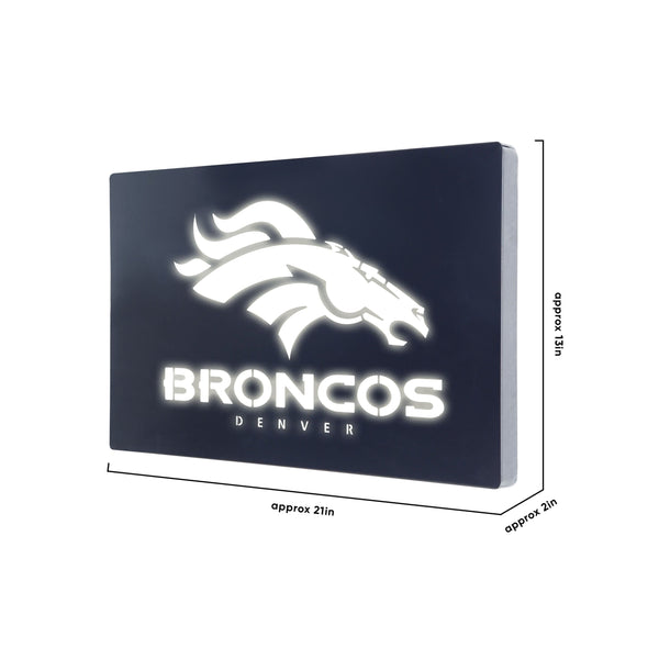 Denver Broncos NFL Metal Light Up Logo Sign