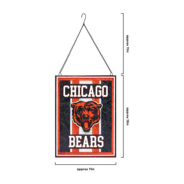 Chicago Bears NFL Team Stripe Stain Glass Sign