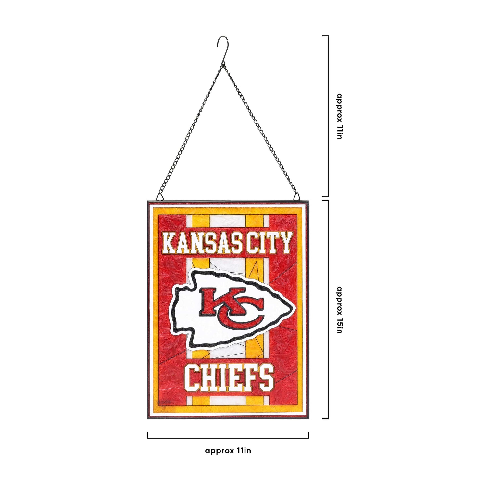 Kansas City Chiefs NFL Team Stripe Stain Glass Sign
