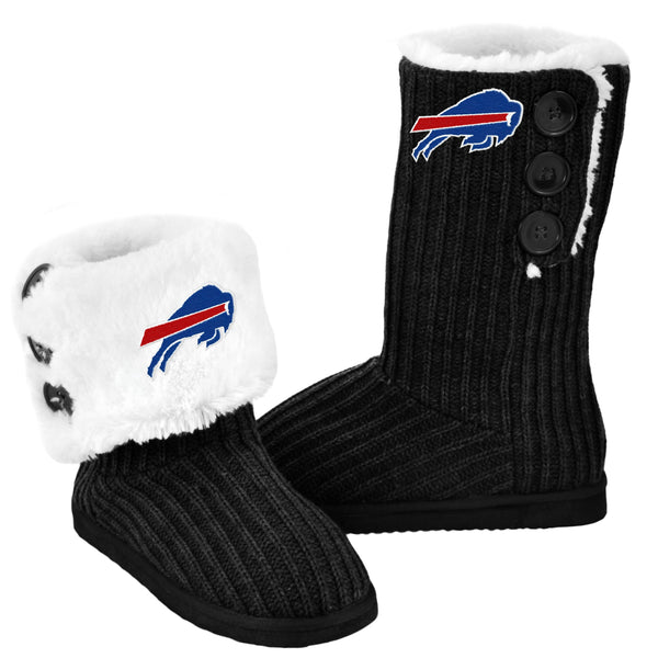 NFL Team Logo Womens High End Button Boot Slippers - Pick Your Team!