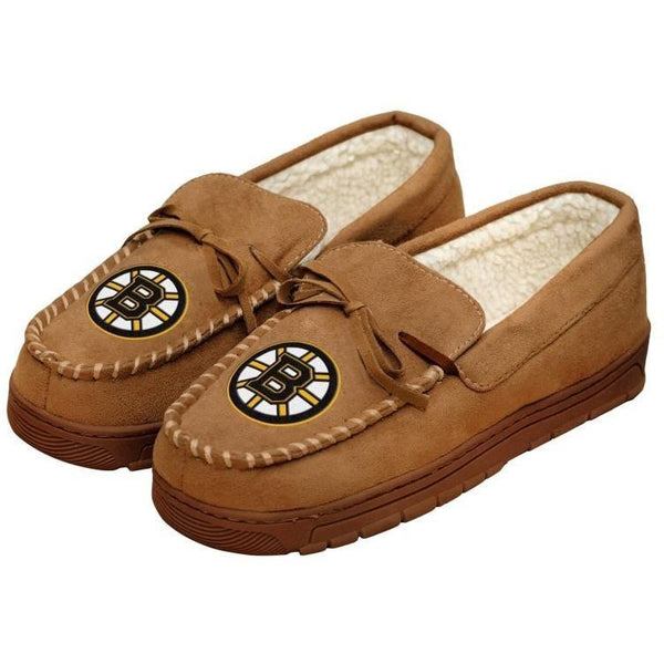 Boston Bruins NHL Mens Moccasin Slippers