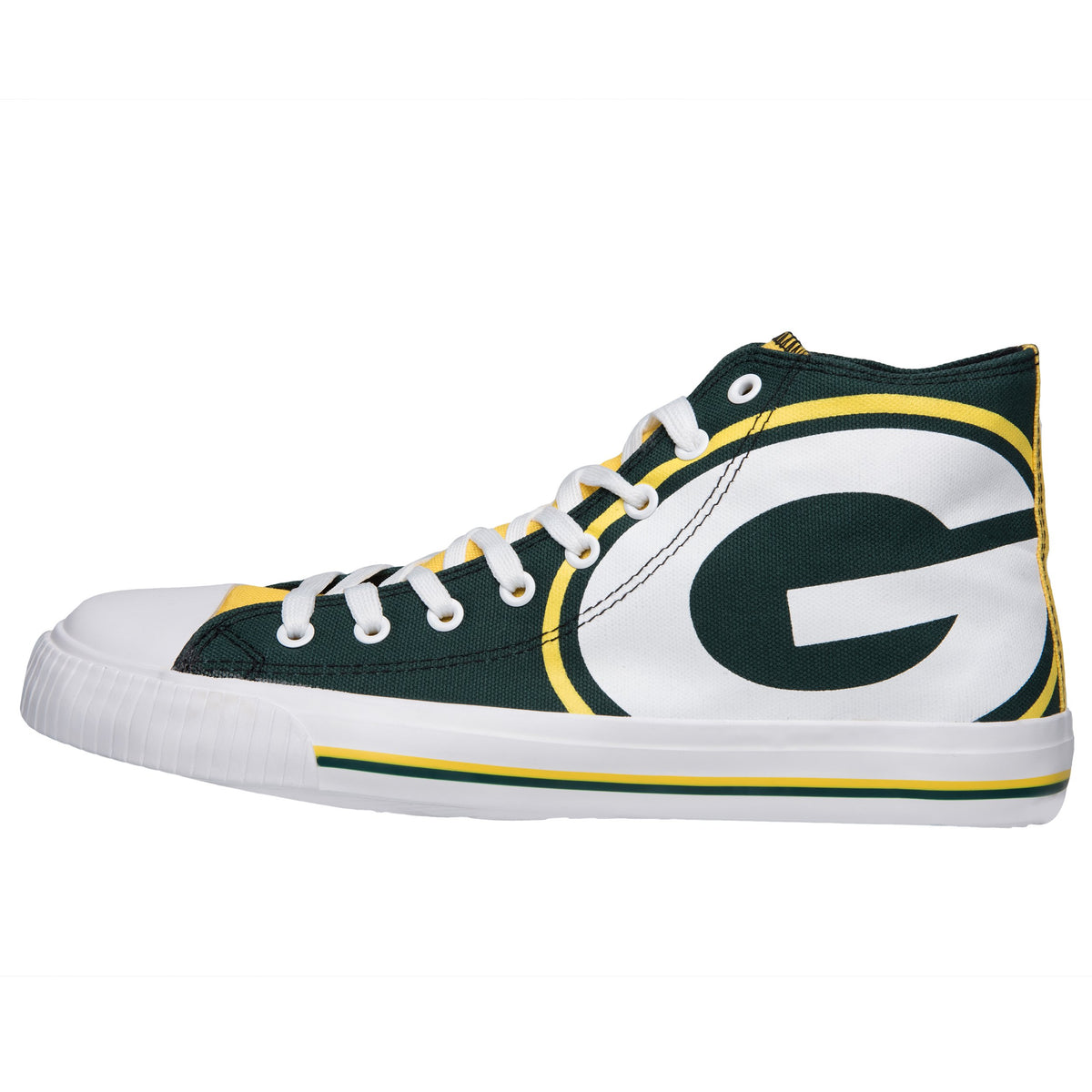 Green Bay Packers NFL Mens High Top Big Logo Canvas Shoes