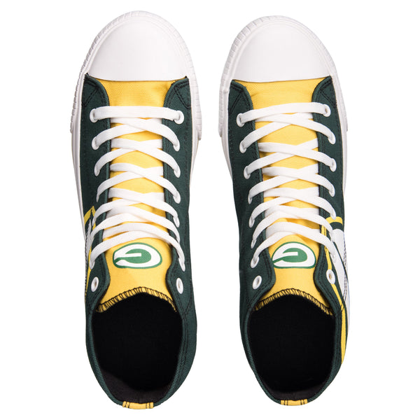 Green Bay Packers NFL Mens High Top Big Logo Canvas Shoes