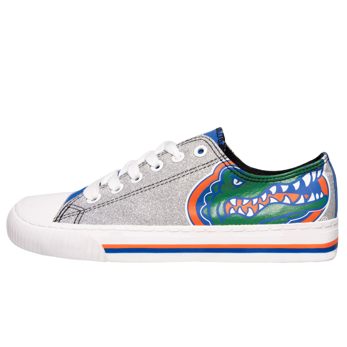 Florida Gators NCAA Womens Glitter Low Top Canvas Shoes