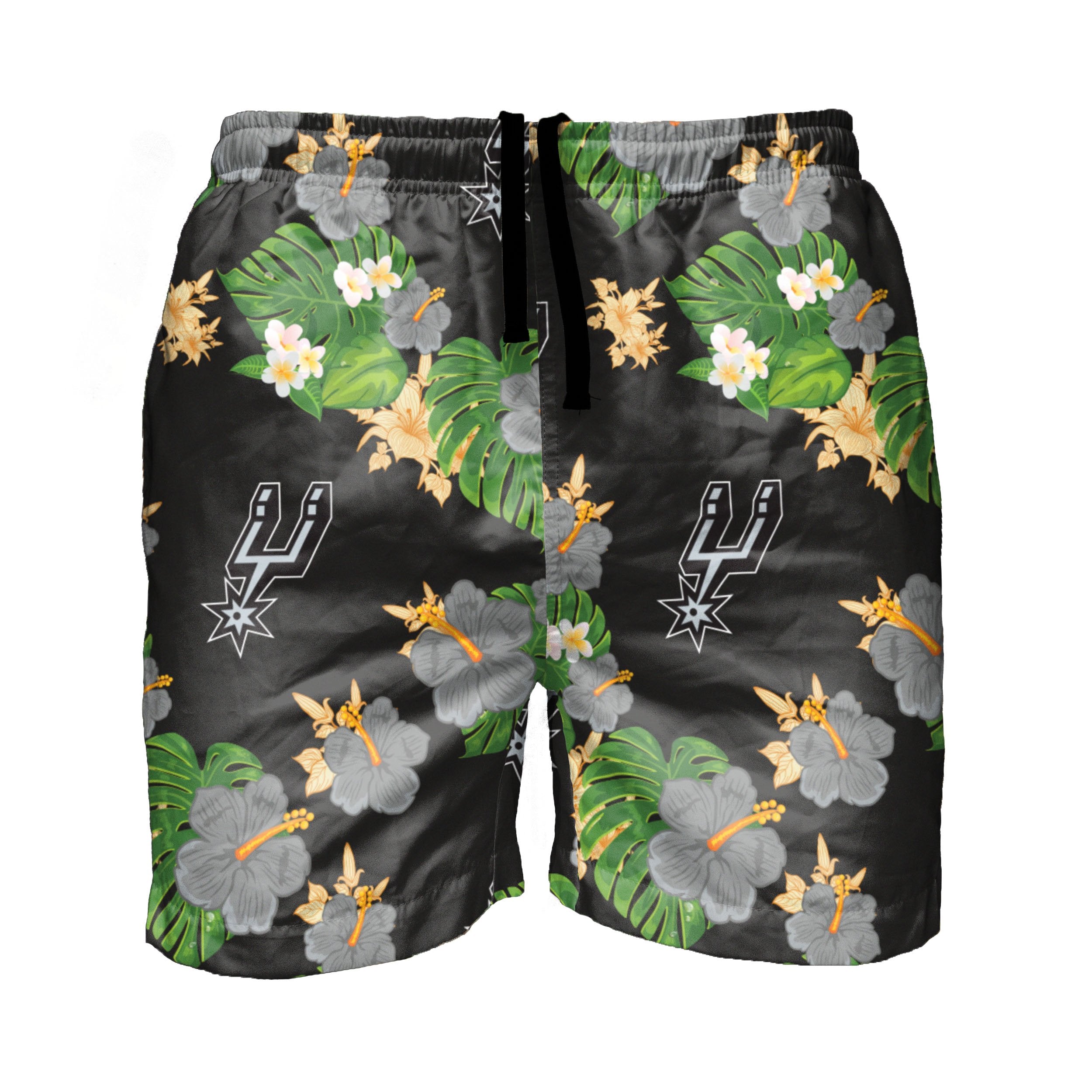 San Antonio Spurs NBA Mens Floral Slim Fit 5.5" Swimming Suit Trunks