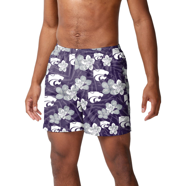 Kansas State Wildcats NCAA Mens Hibiscus Slim Fit 5.5" Swimming Trunks