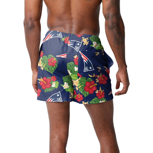 New England Patriots NFL Mens Floral Slim Fit 5.5" Swimming Suit Trunk