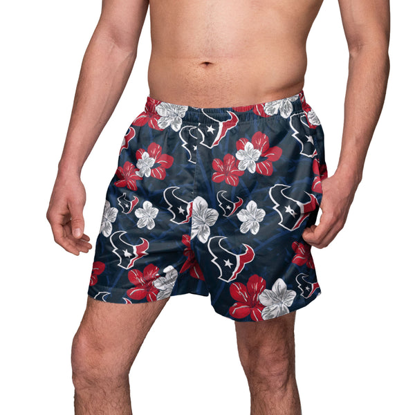 Houston Texans NFL Mens Hibiscus Slim Fit 5.5" Swimming Trunks