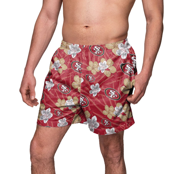 San Francisco 49ers NFL Mens Hibiscus Slim Fit 5.5" Swimming Trunks