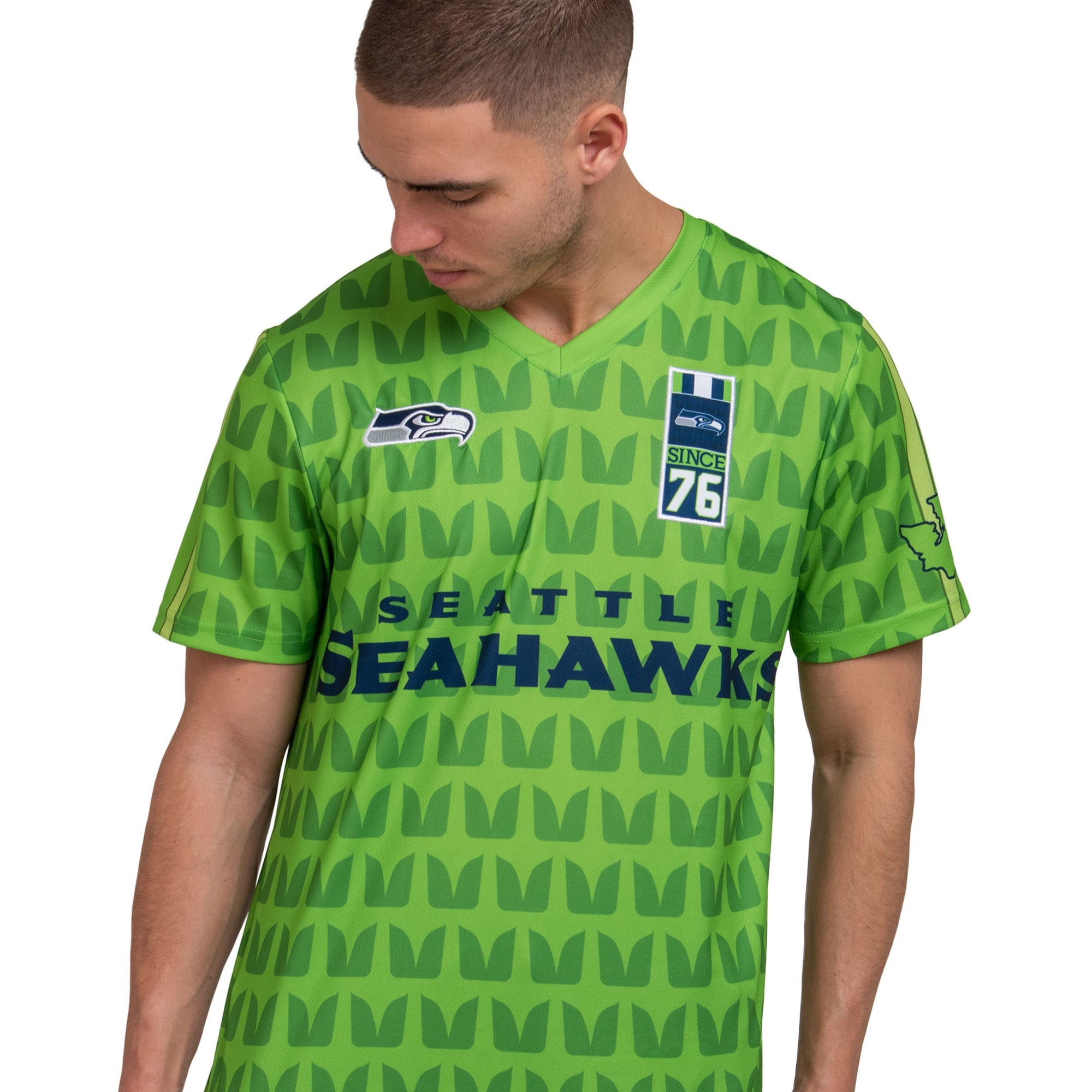 Seattle Seahawks NFL Mens Short Sleeve Soccer Style Jersey