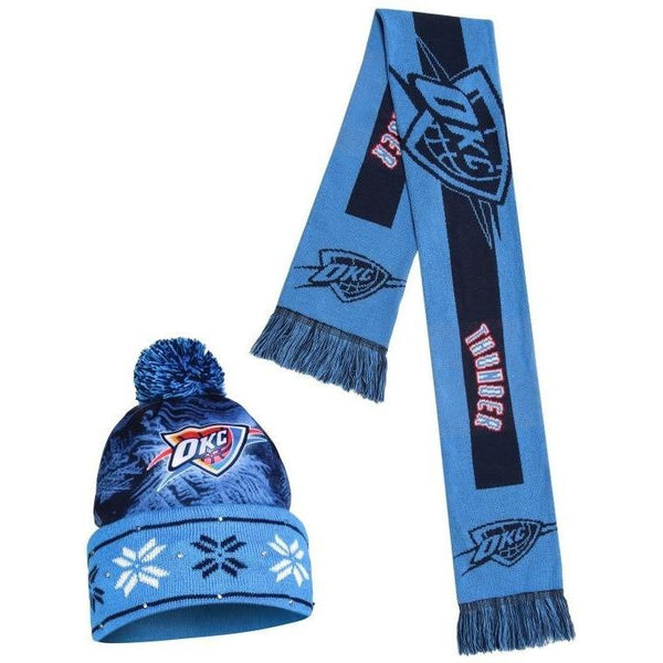 Oklahoma City Thunder NBA Big Logo Light Up Beanie And Scarf Set